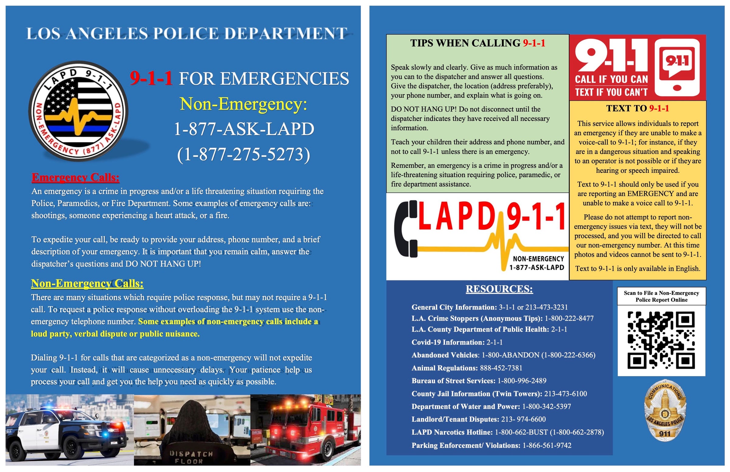 Los Angeles Police Department Emergency and Non-Emergency calls ...